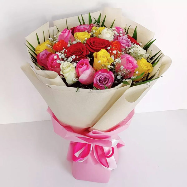 Beautiful Bunch of 25 Mix Roses Online | Gifts to Nepal | Giftmandu