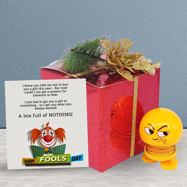 April Fool Gift Box - with Funny Smug Emoji | Gifts to Nepal | Giftmandu