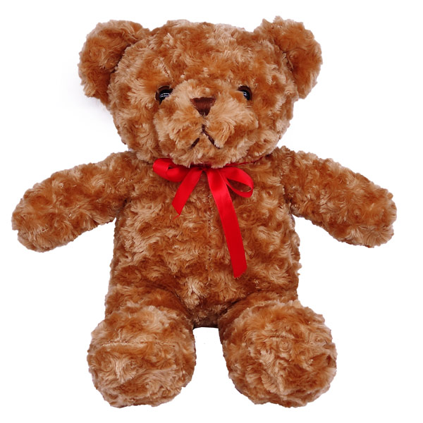 Adorable Brown Teddy Bear With Red Bow 17'' | Gifts to Nepal | Giftmandu