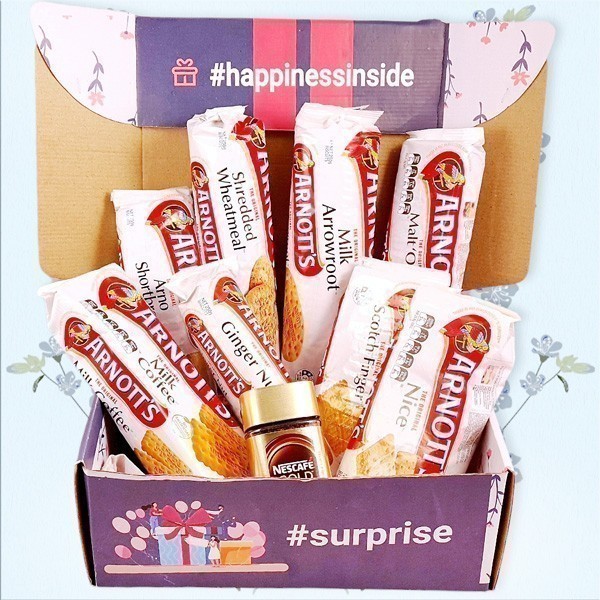 Nescafe Coffee With Arnott's Biscuits Combo Box Online | Gifts to Nepal ...