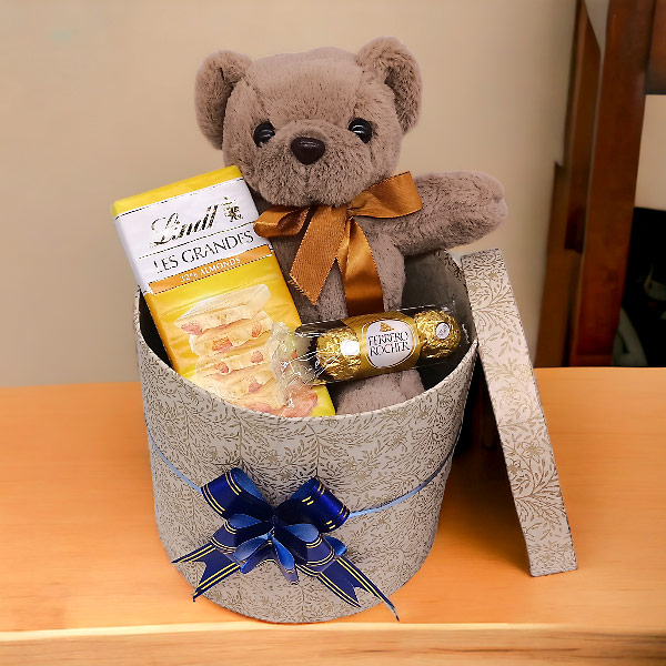 Cuddly Teddy Bear With Chocolates Hamper in Box | Gifts to Nepal ...