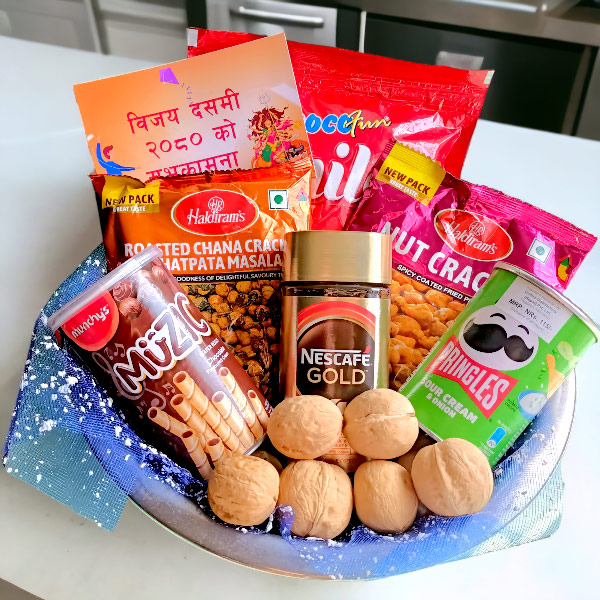 Savoury Namkeens, Sweets and Nescafe Gold Dashain Combo | Gifts to ...