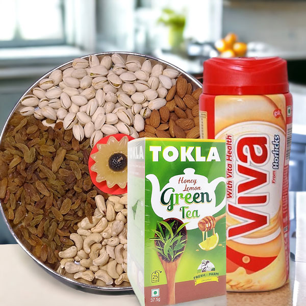 Dry Nuts With Viva And Tea Combo | Gifts to Nepal | Giftmandu