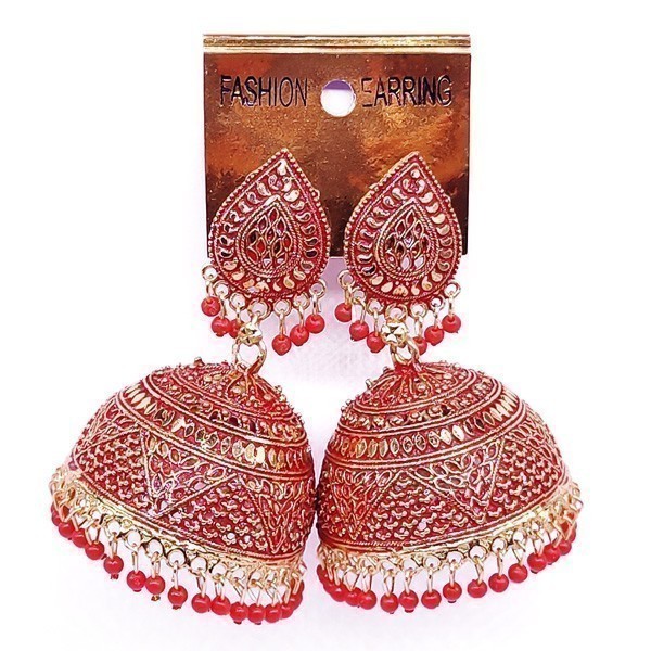 Red Big Pinjada Earring Online | Gifts to Nepal | Giftmandu