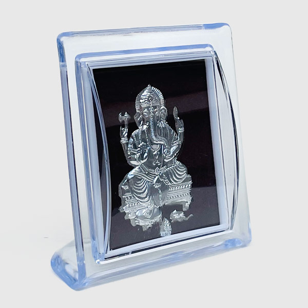 Silver Plated Lord Ganesh Mini Photo Frame | Gifts to Nepal | Giftmandu