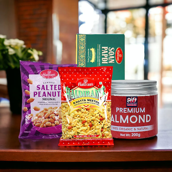 Haldiram's Soan Papdi and Namkeens with Premium Nuts Combo | Gifts to ...