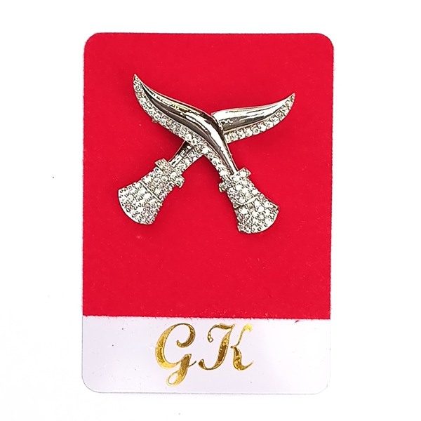 Silver Plated Cross Khukuri Design Brooch | Gifts to Nepal | Giftmandu