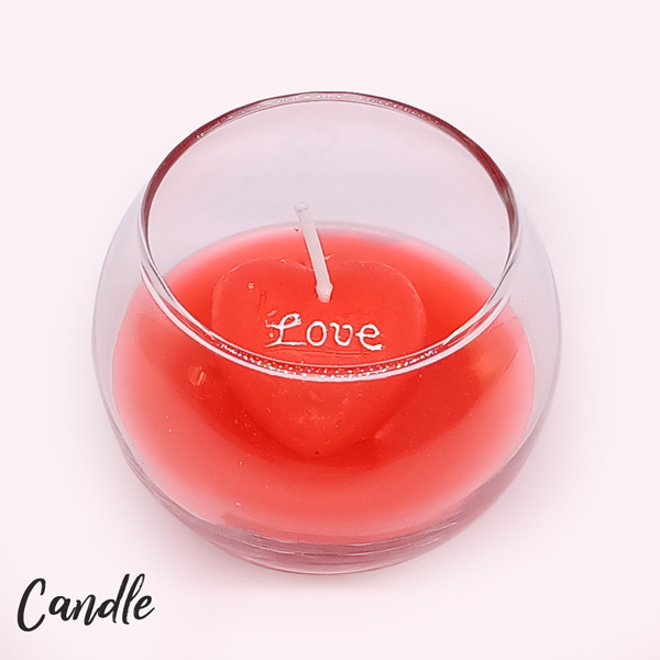 Romantic Red Round Shape Love Candle | Gifts to Nepal | Giftmandu