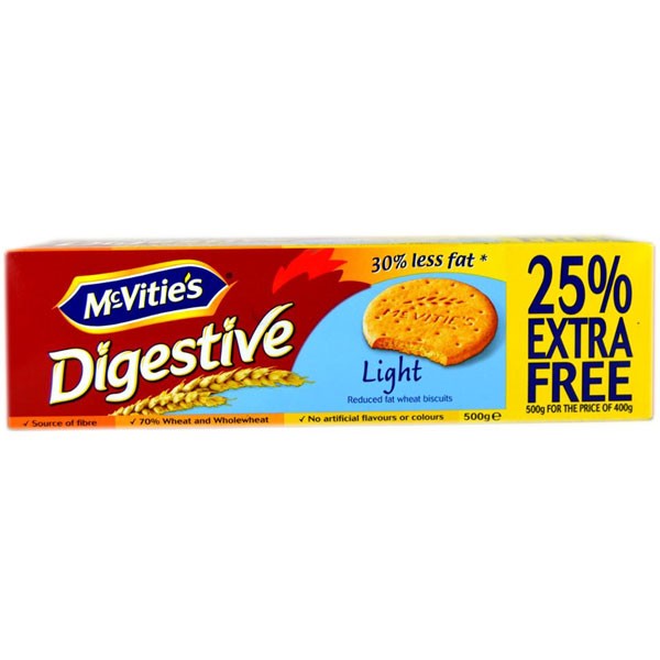 McVitie's Digestive Light Biscuits 500g (25% Extra Free) | Gifts to ...