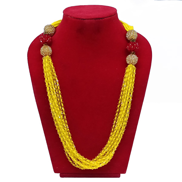 Designer Yellow Pote Mala with Red Ball for Women | Gifts to Nepal ...