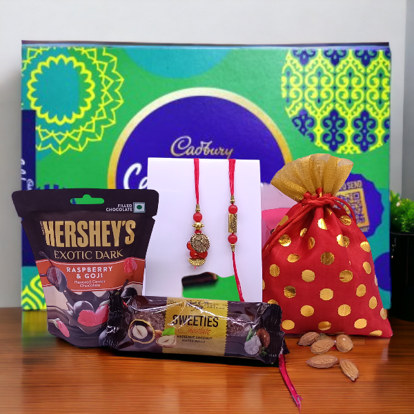 Rakshya Bandhan With Ganesh Ji, Cadbury, Almonds & Rakhi Set | Gifts to ...