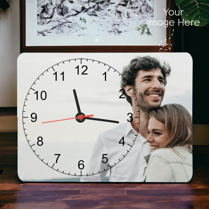 Rectangular Personalized Wooden Clock Photo Frame | Gifts to Nepal ...