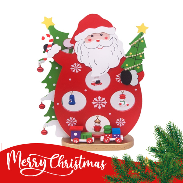 Wooden Santa Claus Showpiece with Decoration | Gifts to Nepal | Giftmandu