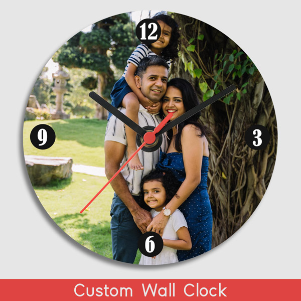 Customized Photo Print Sublimation Wall Clock- Round | Gifts to Nepal ...
