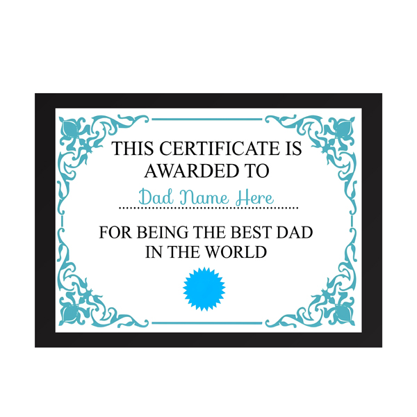 Personalized Best Dad Certificate for Father's Day | Gifts to Nepal ...
