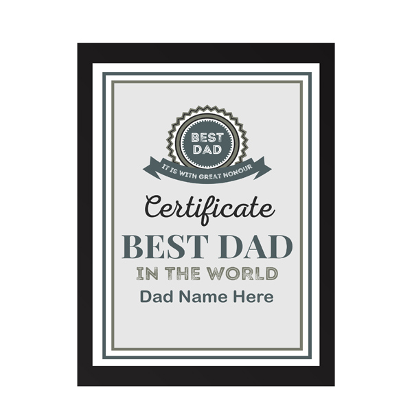 Personalized Fathers Day Special Certificate for Best Dad | Gifts to ...