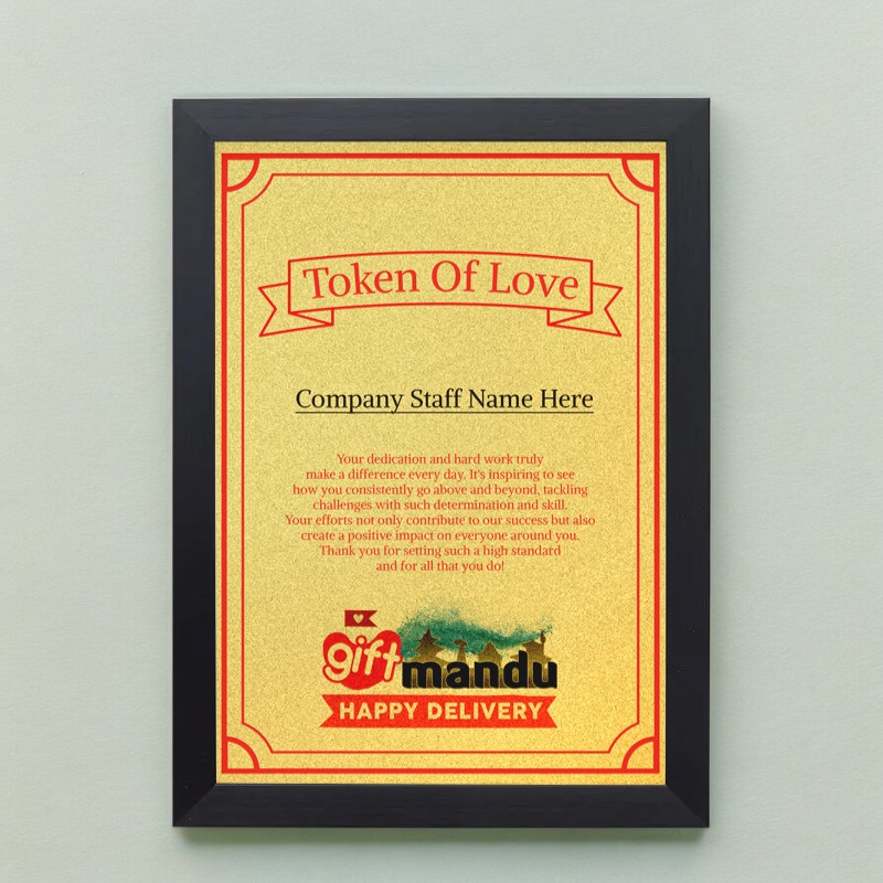 Token of Love with Golden Certificate | Gifts to Nepal | Giftmandu