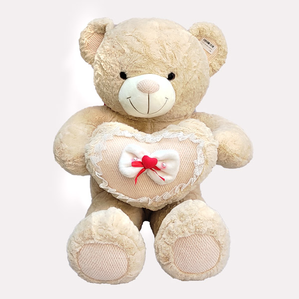 Smiley Teddy Bear with Heart Cushion 40" Online | Gifts to Nepal ...