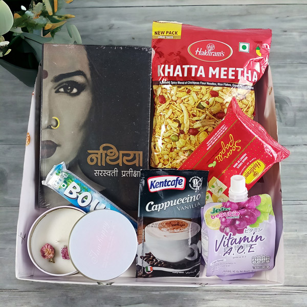 Hamper with a Book and Delicious Snacks | Gifts to Nepal | Giftmandu