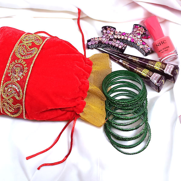 Special Teej Gift Hamper for Her in Pouch | Gifts to Nepal | Giftmandu