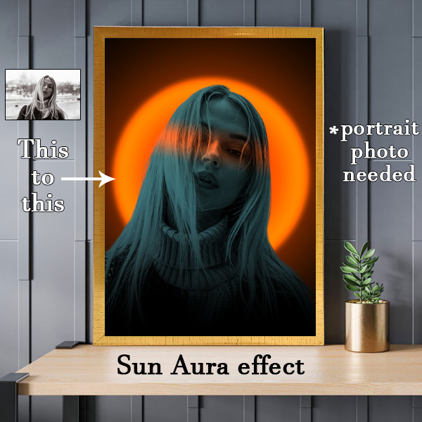 Personalized Sun Aura Effect Portrait Frame | Gifts to Nepal | Giftmandu