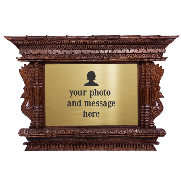 Wooden Beautiful Peacock Design on Side Photo Frame | Gifts to Nepal ...