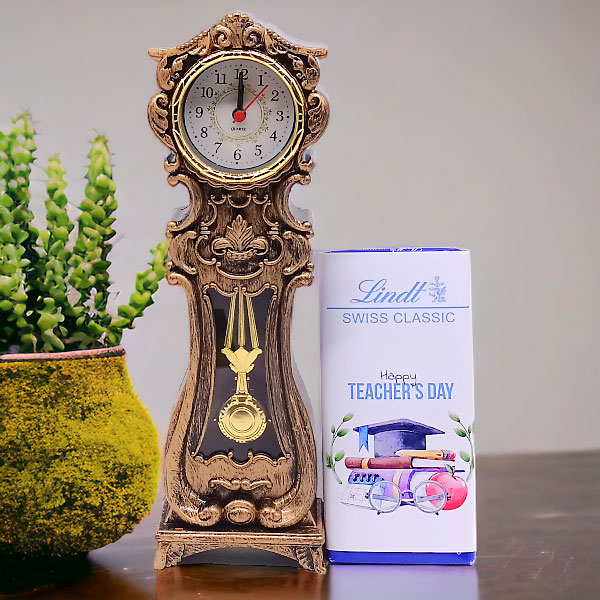 Personalised Teacher's Day Gift With Table Clock | Gifts to Nepal ...