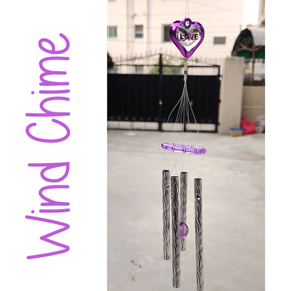 Heart Shaped Good Luck Wind Chime 18'' | Gifts to Nepal | Giftmandu