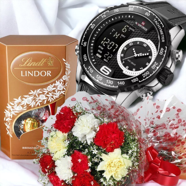 Hamper of Watch, Rose & Chocolate | Gifts to Nepal | Giftmandu