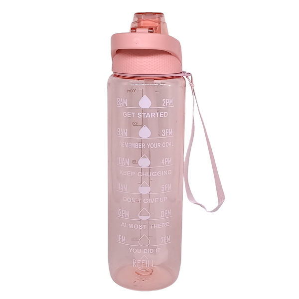 Peach Color Transparent Time Marking Water Bottle | Gifts to Nepal ...