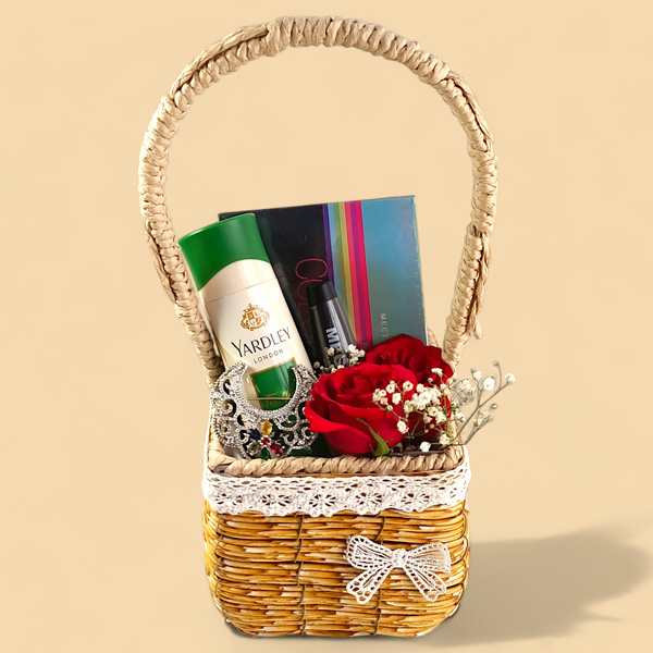 Elegant Beauty Hamper Adorned with Floral Decor | Gifts to Nepal ...