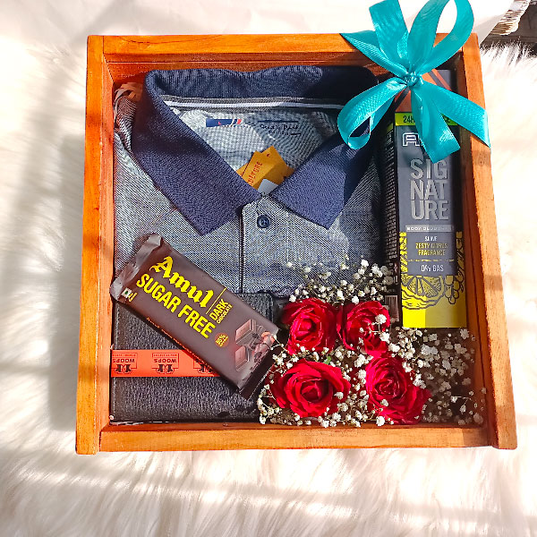Gift Hampers For Men Combo With T-Shirt (L) | Gifts to Nepal | Giftmandu