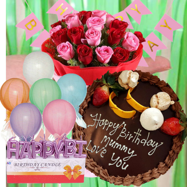 Birthday Combo with Cake, Flowers & Party Supplies | Gifts to Nepal ...