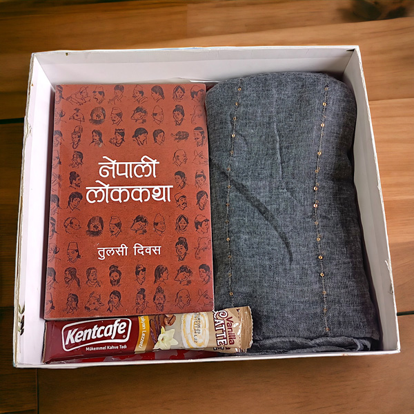 Nepali Novel Book With Shawl & Coffee For Her | Gifts to Nepal | Giftmandu