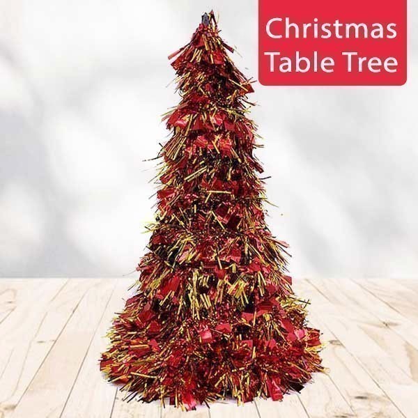 Tinsel Tree Cone Christmas Table Top Online | Gifts to Nepal | Giftmandu