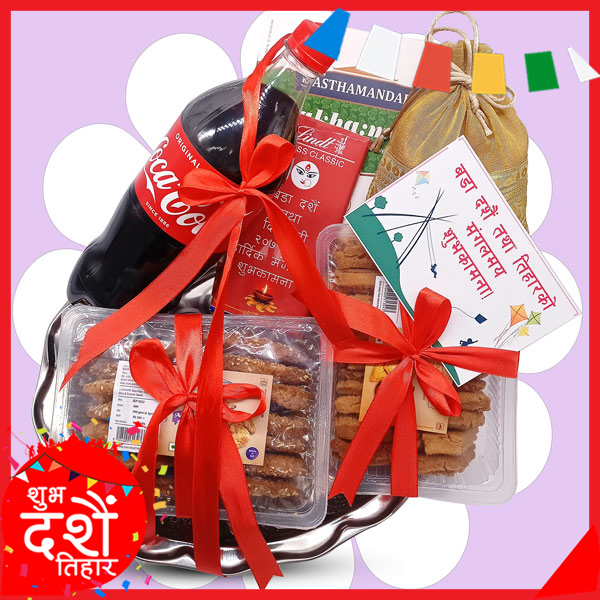 Coke with Sweets Dashain Tihar Gift Online | Gifts to Nepal | Giftmandu
