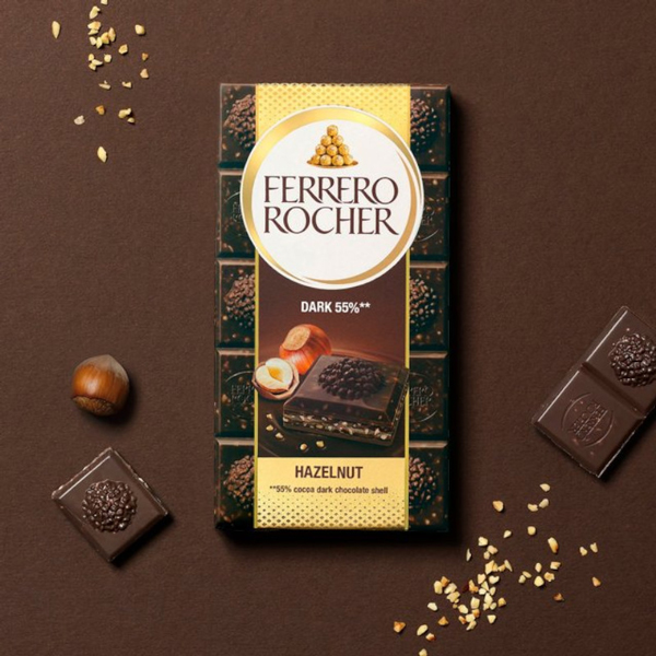 Ferrero Rocher 55% Dark Hazelnut Chocolate Bar 90g | Gifts to Nepal ...