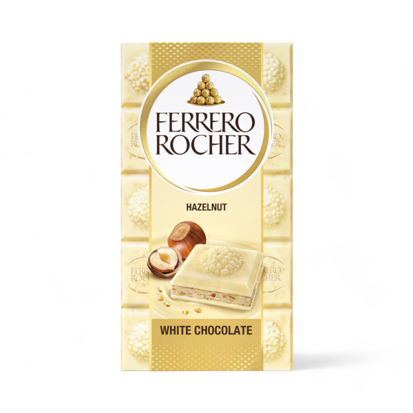 Ferrero Rocher Hazelnut White Chocolate Bar 90g | Gifts to Nepal ...