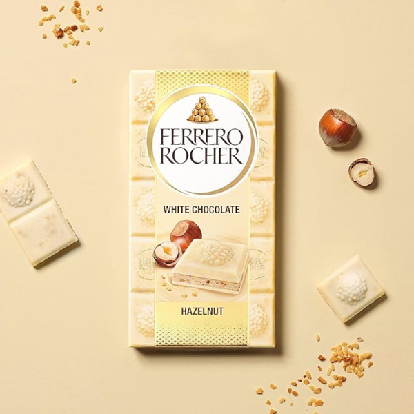 Ferrero Rocher Hazelnut White Chocolate Bar 90g | Gifts to Nepal ...