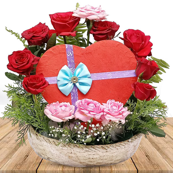 Loving Gesture Arranged In A Flower Basket | Gifts to Nepal | Giftmandu