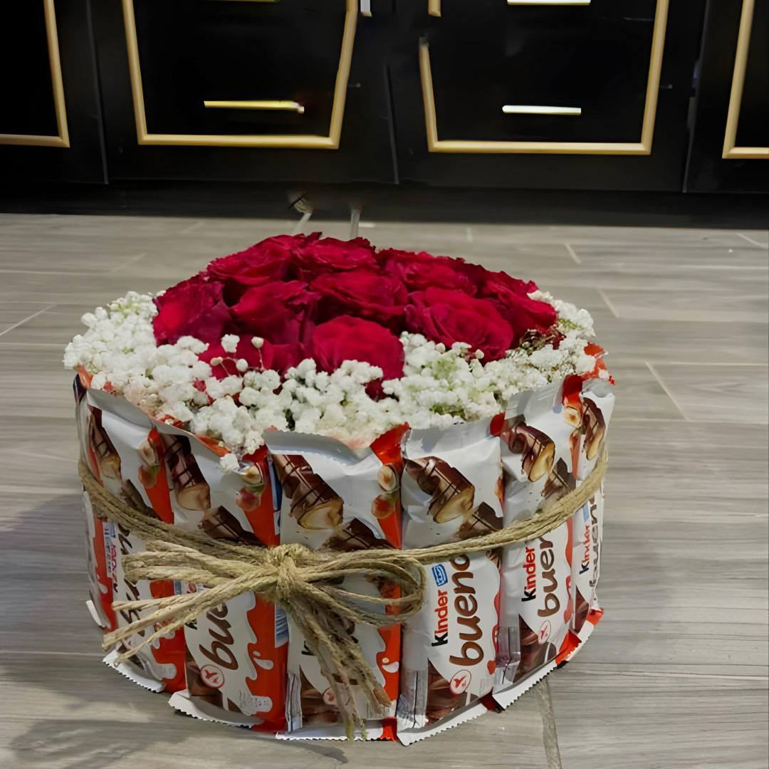 15 Red Roses With Gypsies and Chocolate Bouquet | Gifts to Nepal ...