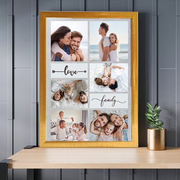 Personalized Love Family Golden Frame | Gifts to Nepal | Giftmandu