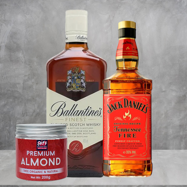 Jack Daniel's and Ballantine's Whisky with Premium Nuts | Gifts to ...
