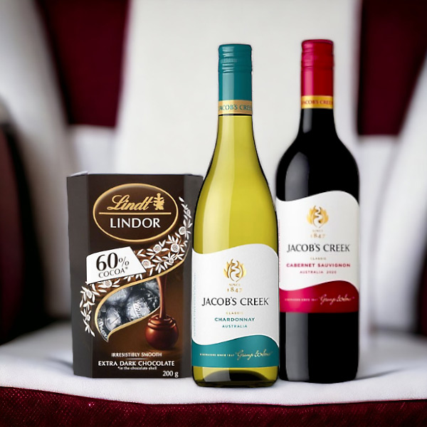 Lindt Chocolate & Jacob's Creek Wine Gift Combo | Gifts to Nepal ...