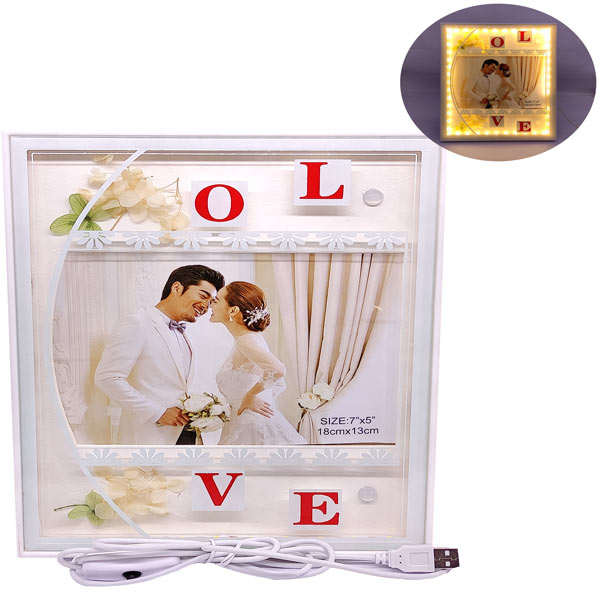 Love Couple Photo Frame Led Lights Design Online | Gifts to Nepal ...