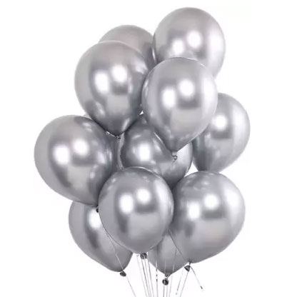 Metallic Balloon Silver Party Decoration Item Nepal Online | Gifts to ...