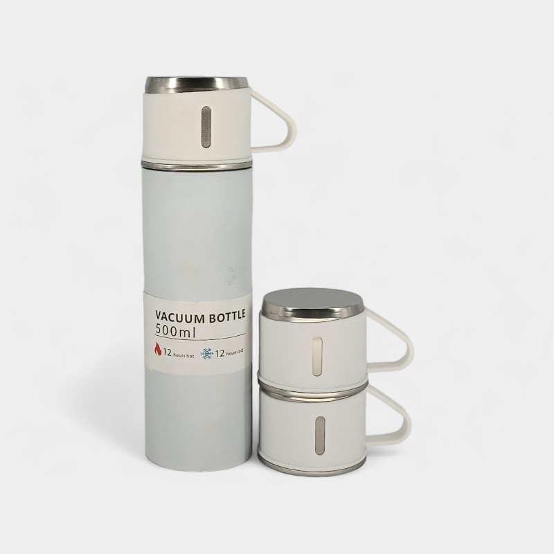 Stainless Steel Vacuum Flask Bottle With Extra 2 Cup Set (500ml ...