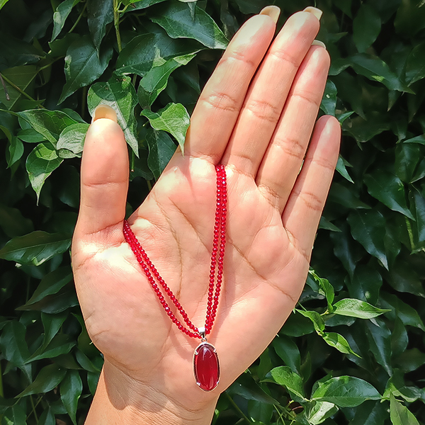 Luxurious Maroon Crystal Pote with Ruby Accents | Gifts to Nepal ...
