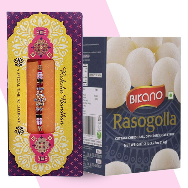 Bikano Rasogolla And Rakhi Card | Gifts to Nepal | Giftmandu