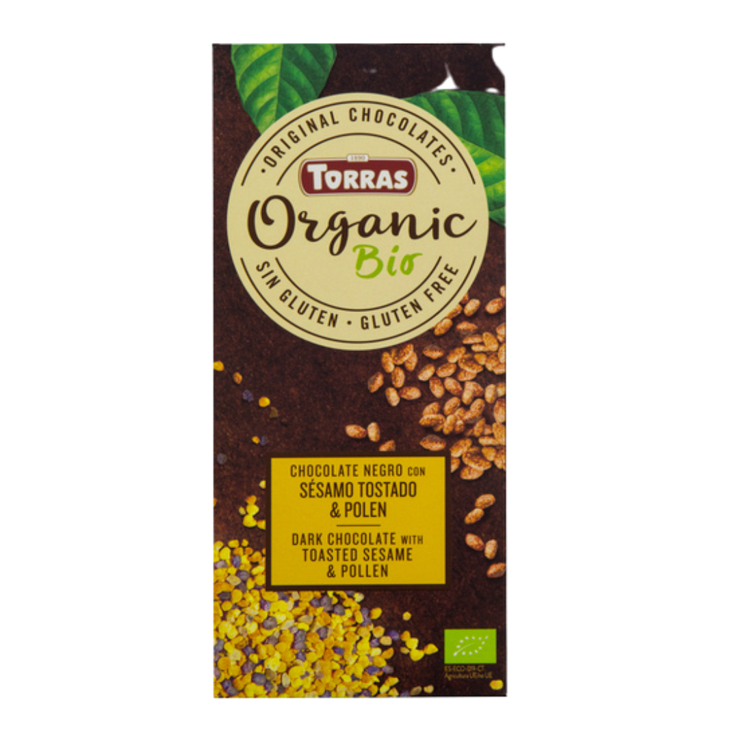Torras Dark Chocolate with Toasted Sesame and Pollen 100g | Gifts to ...
